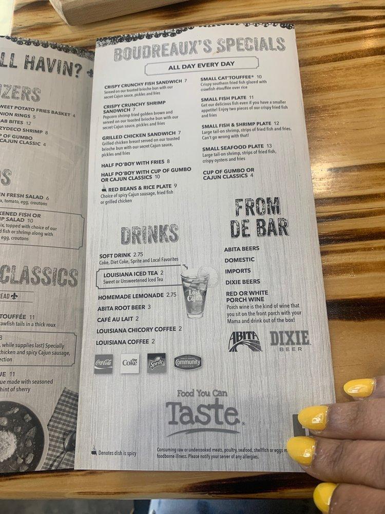 Menu at The Lost Cajun restaurant, League City