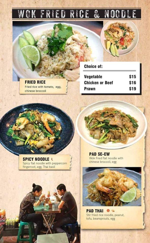 Menu at Kinn-Imm Thai Hawker Food Brisbane City restaurant, Brisbane City