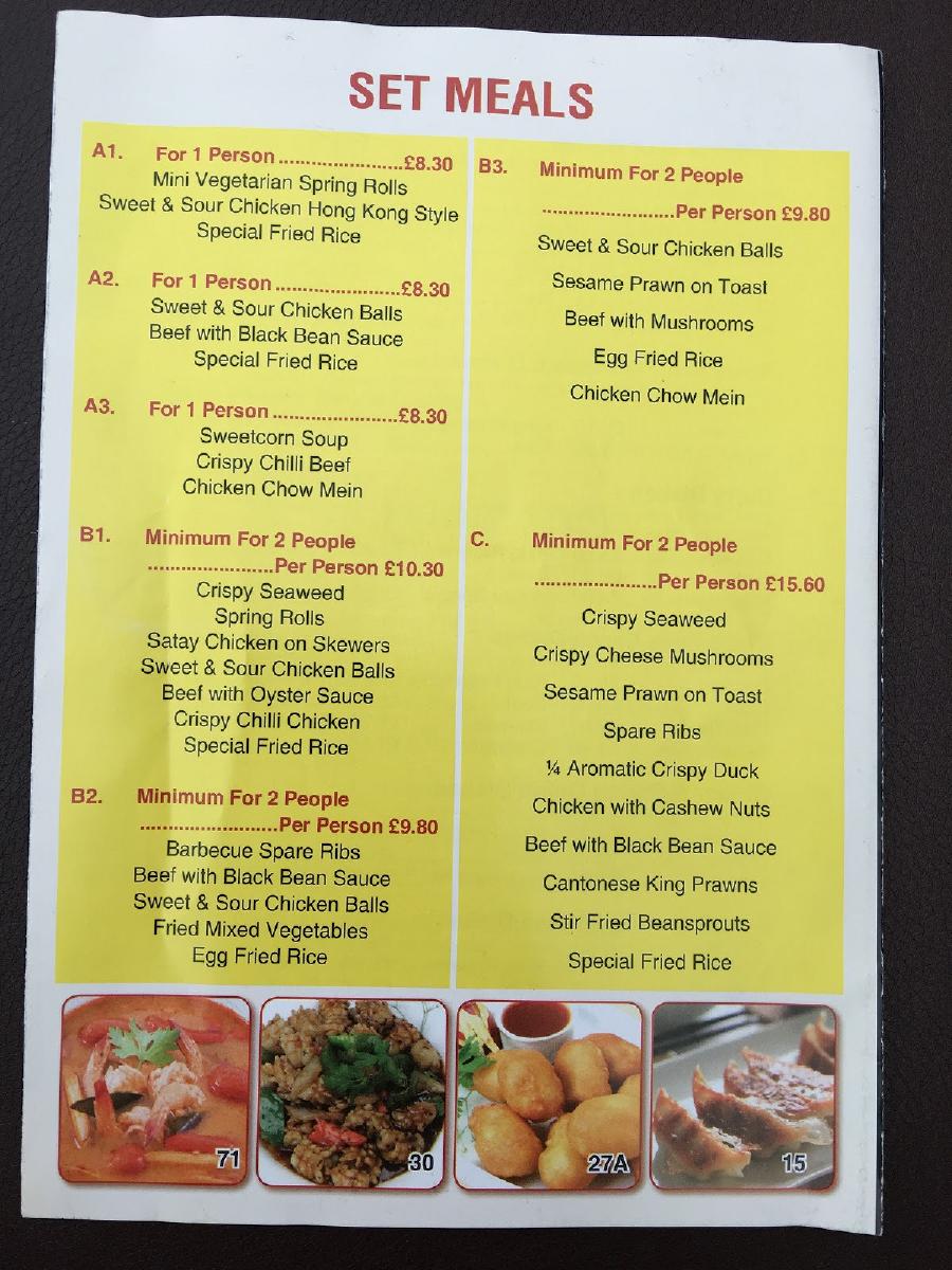 Menu at Royal Chef fast food, West Byfleet