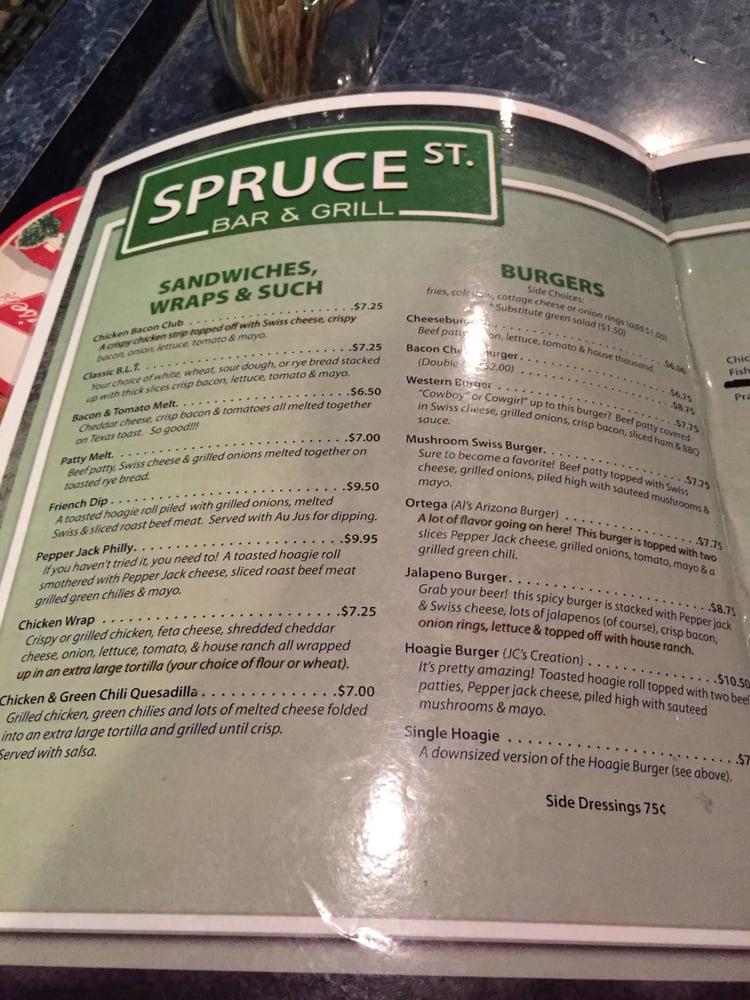 Menu at Spruce Street Bar & Grill, Myrtle Point