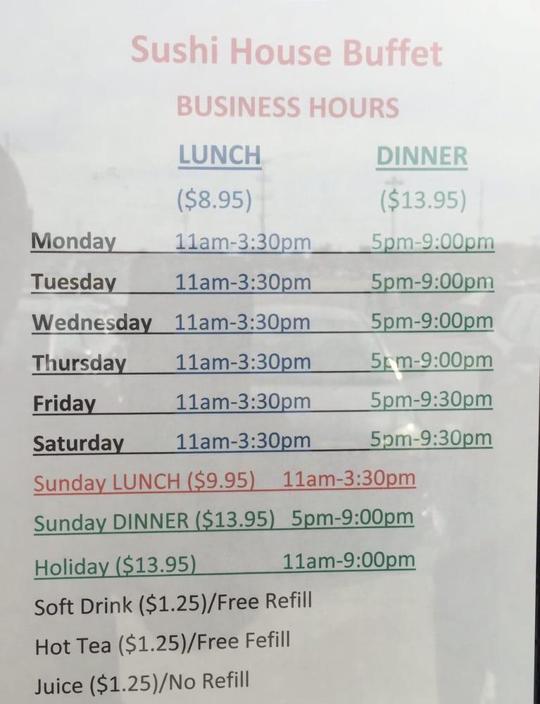 Menu at Sushi Villa Buffet Chinese & Japanese Grill restaurant, Stockton