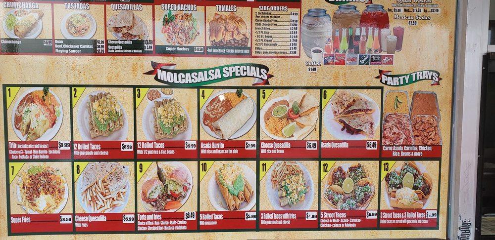 Menu at Molcasalsa Mexican Food restaurant, La Habra