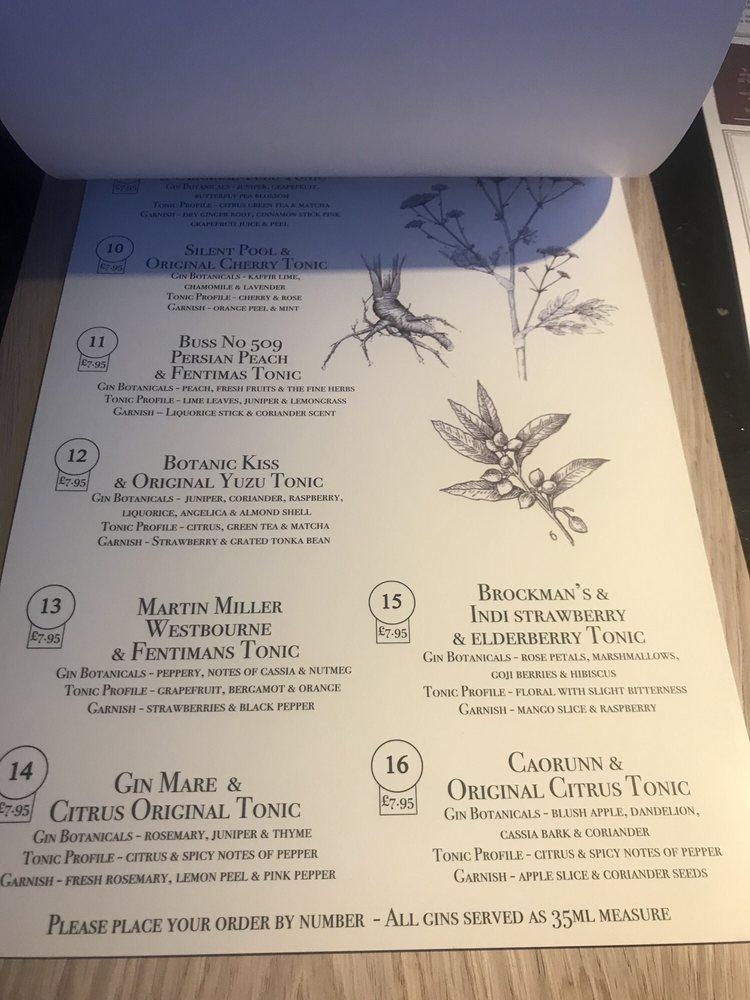 Menu at Ora restaurant, Tynemouth