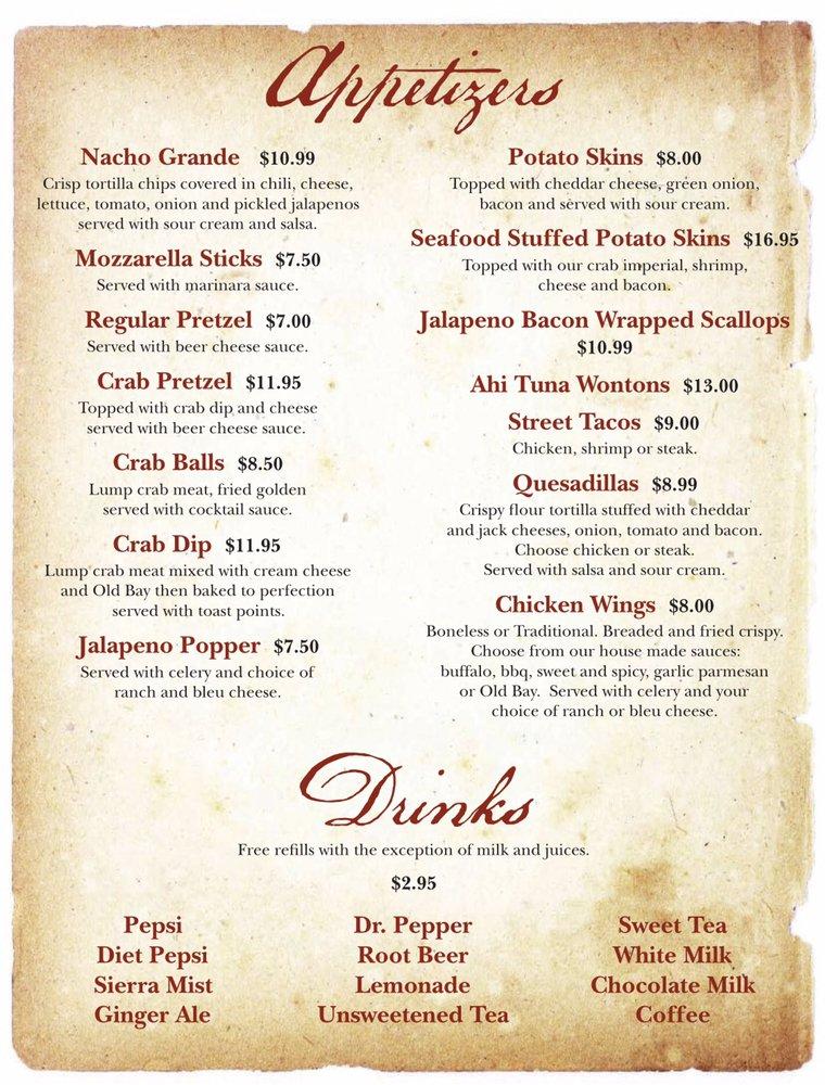 Menu at The Furnace Grill and Crab House pub & bar, Thurmont