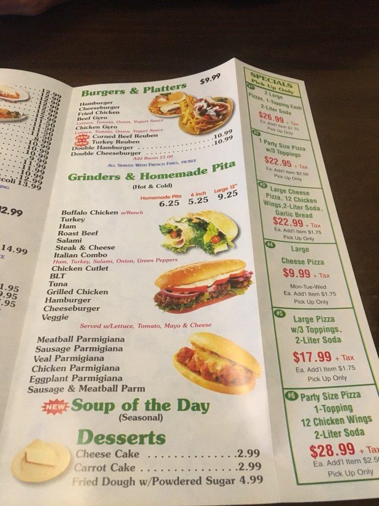 Menu at vivaldi's pizzeria, Great Barrington