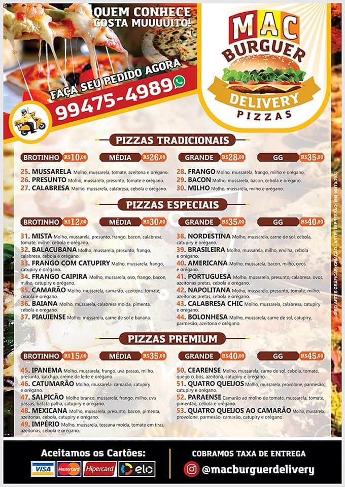 Menu at Burger Pizza restaurant, Teresina, Av. José Francisco de ...