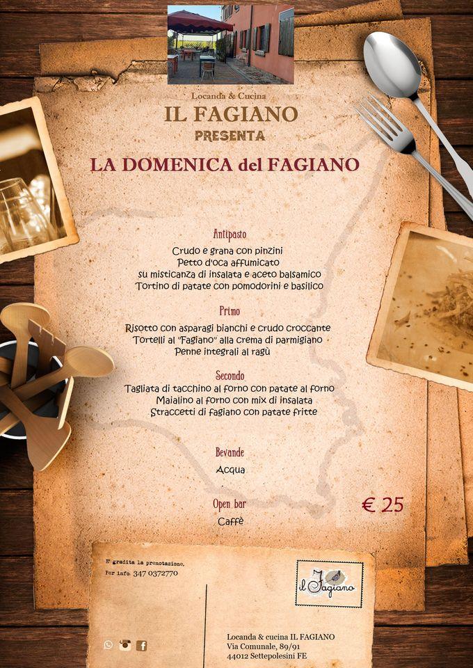 Menu da Locanda & Cucina il Fagiano ristorante, Bondeno