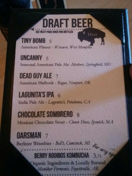 Menu at TallGrass Bar and Grill, Harrison