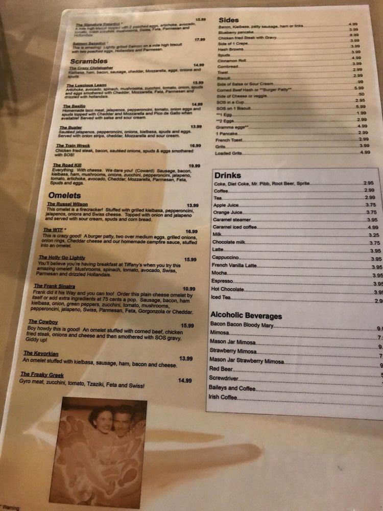 Menu at The Buttered Biscuit restaurant, Sumner