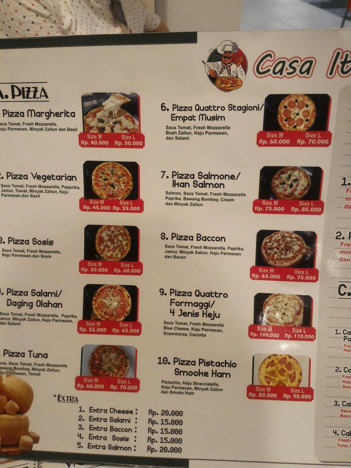 Menu at Casa Italia restaurant, Surabaya, PTC Mall. Lt. UG E1