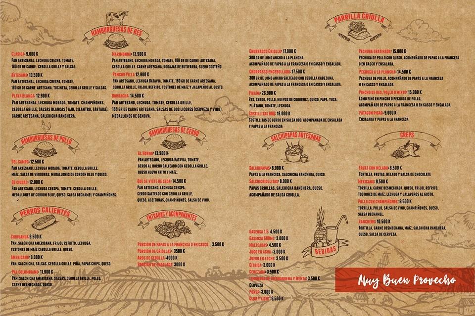 Menu at Artesano "tejiendo Sabores" restaurant, Villavicencio, Carrera ...