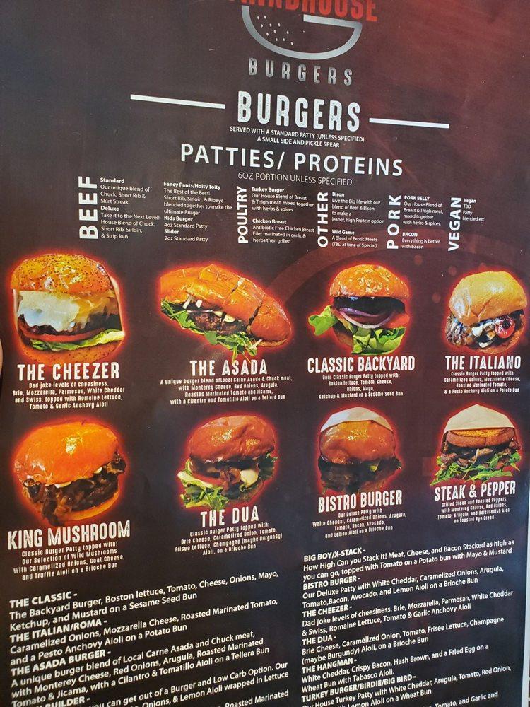 Menu at Gastro Grind Burgers restaurant, Palm Desert