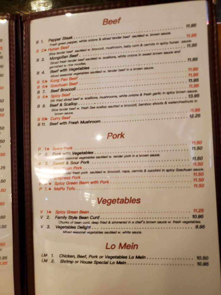 Menu at Yen Ching House restaurant, Englewood