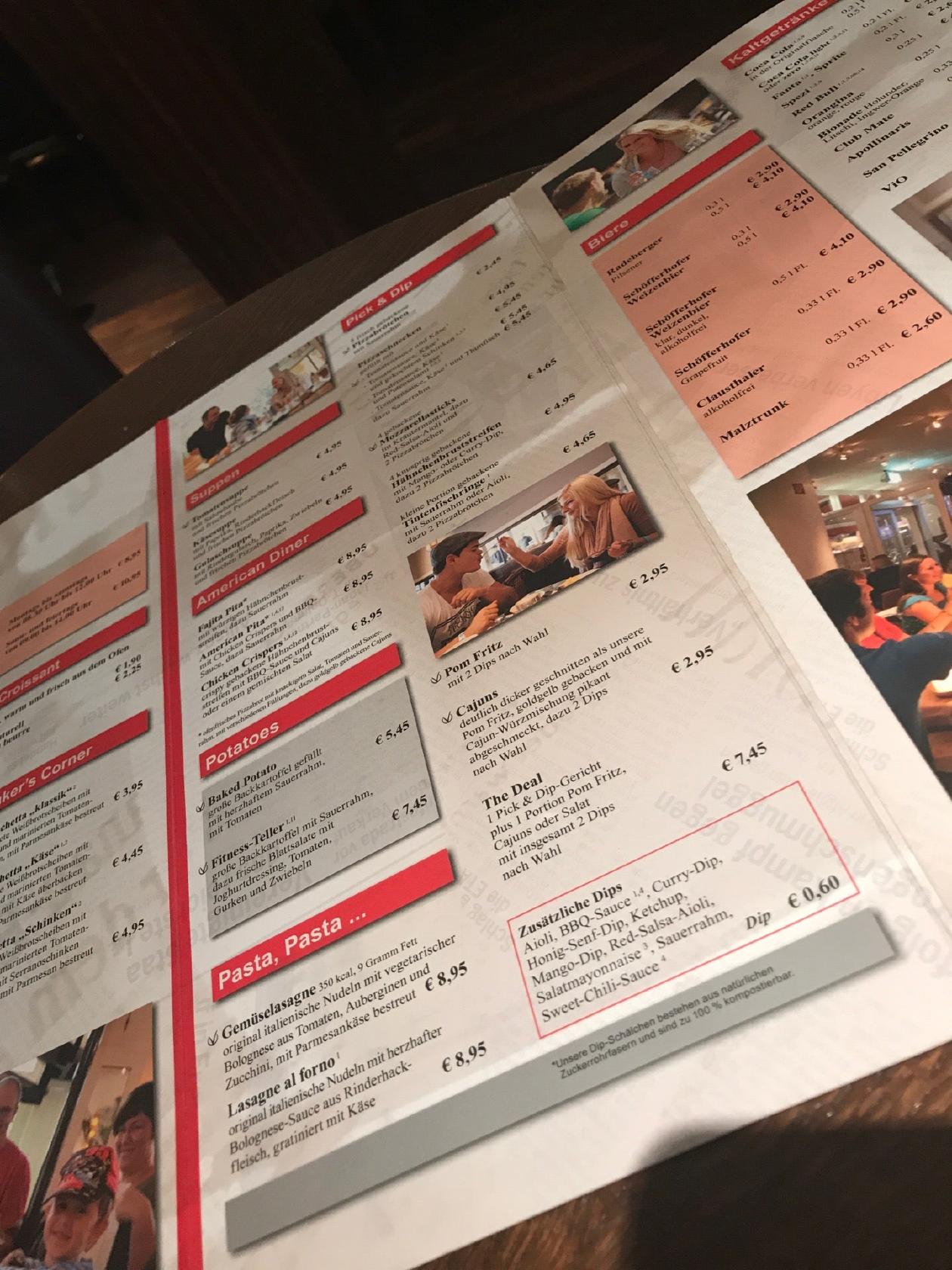 Menu at Cafe Extrablatt Heidelberg, Heidelberg, Hauptstraße 53