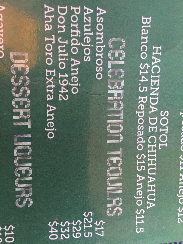 Menu at El Moose restaurant, Seattle
