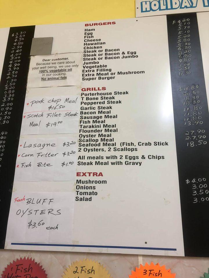 Menu at Holiday Inn Chinese Takeaways restaurant, Dannevirke