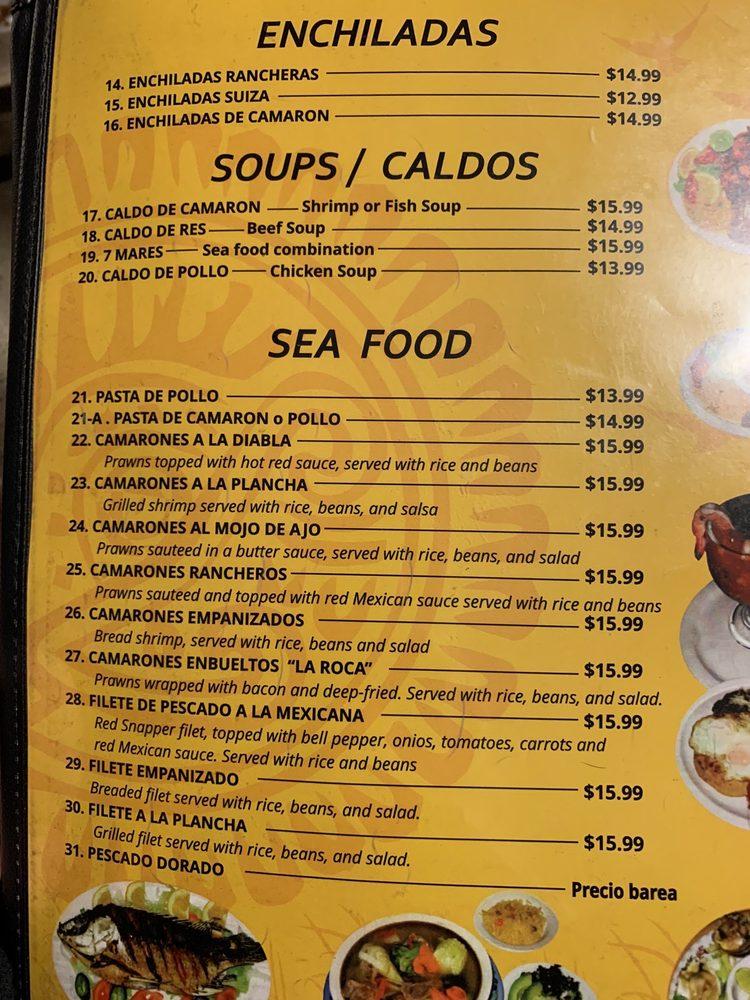Menu at La Roca Restaurant, Redwood City