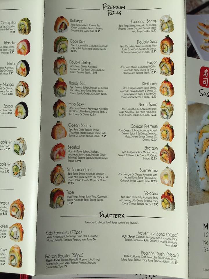 Menu at MOMIJI NEWPORT SUSHI restaurant, Newport