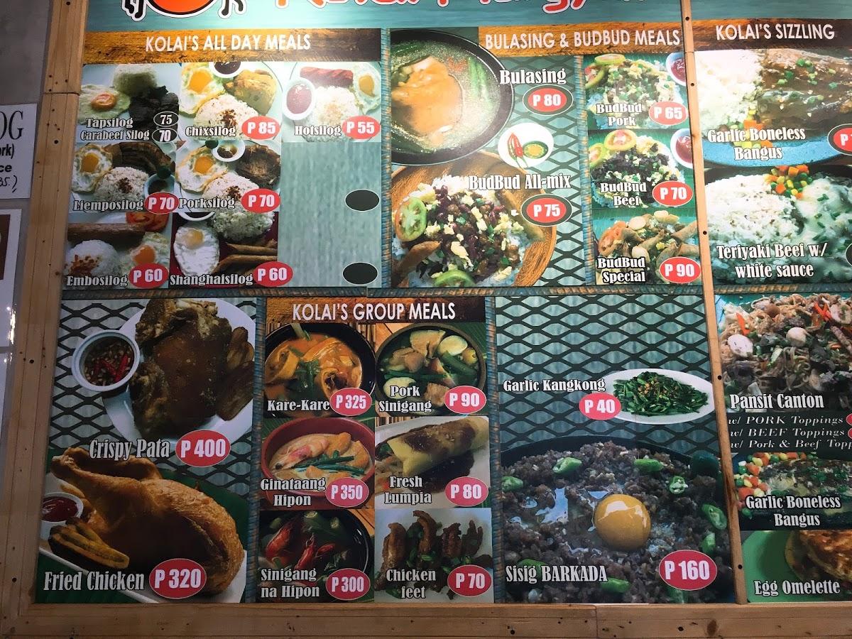 Menu at Kolai Mangyan Station 1 restaurant, Malay