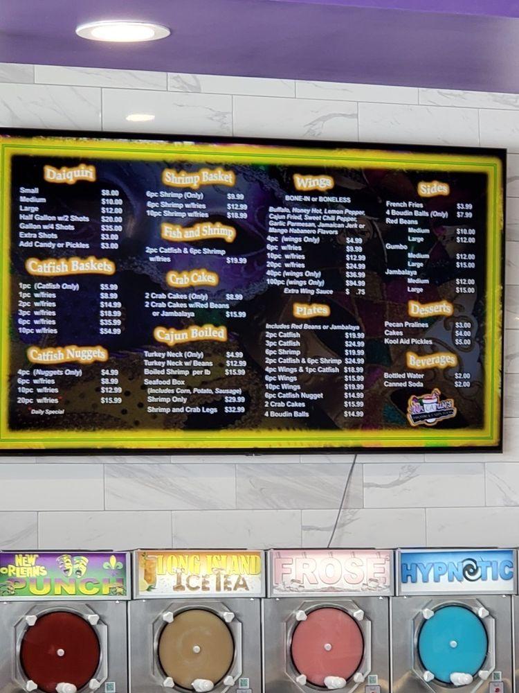 Menu at Mr. CaJun's Daiquiri & CaJun Food restaurant, Forney