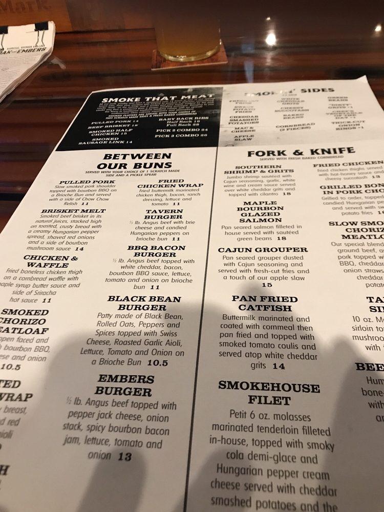 Menu at Oak and Embers Tavern Hudson pub & bar, Hudson