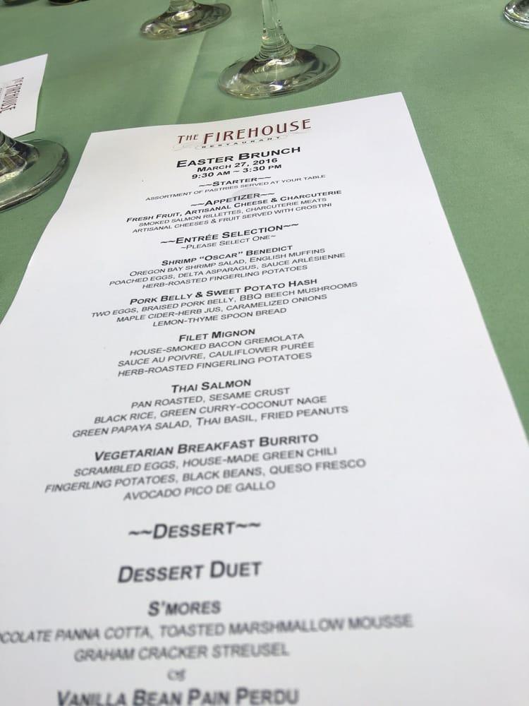 Menu at The Firehouse Restaurant, Sacramento