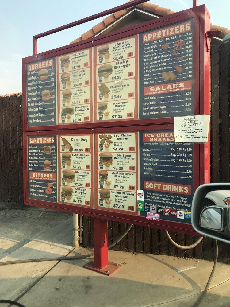 Menu at Best Burger Drive-In fast food, Visalia