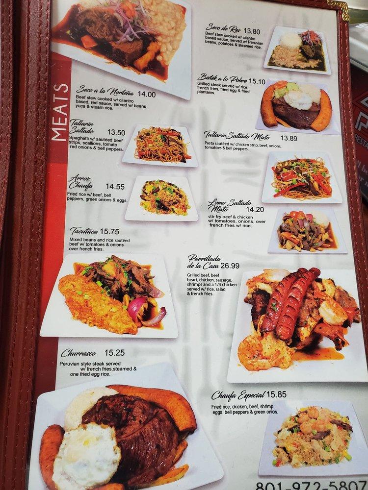 Menu at Casa Peru restaurant, West Valley City, W 3500 S