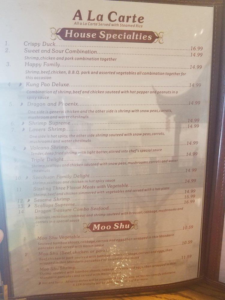 Menu at Dragon Treasure Orchard Mesa restaurant, Grand Junction, US-50