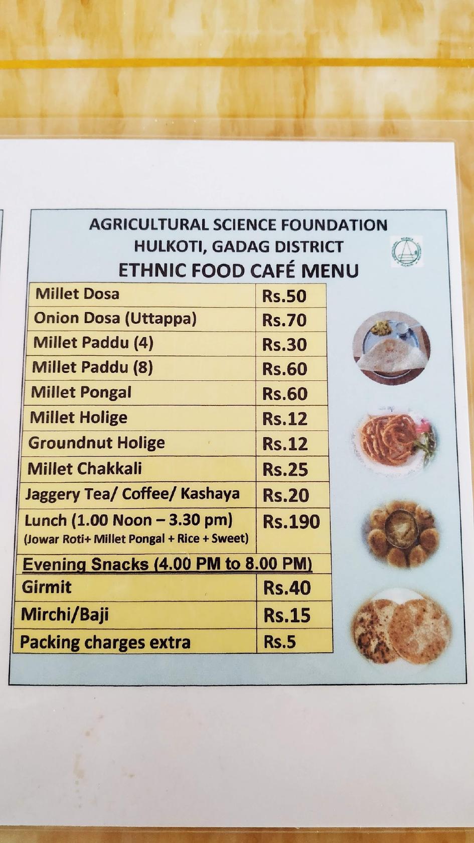 Menu at Ethnic Food Cafe, Hulkoti