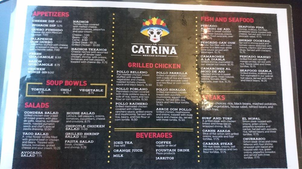 Menu at La Catrina restaurant, Newmarket
