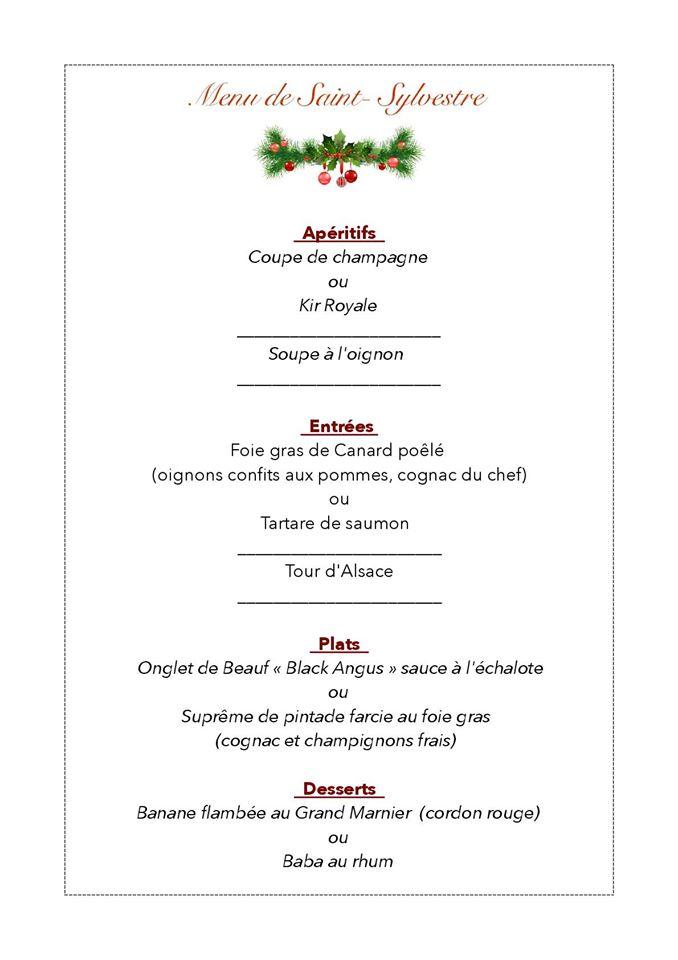 Menu at Le Verdict restaurant, Strasbourg