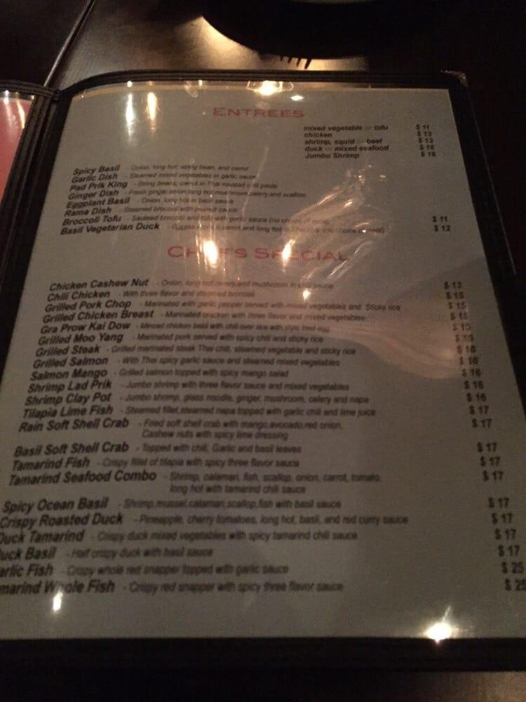 Menu at Rain II restaurant, New York City, St Nicholas Ave