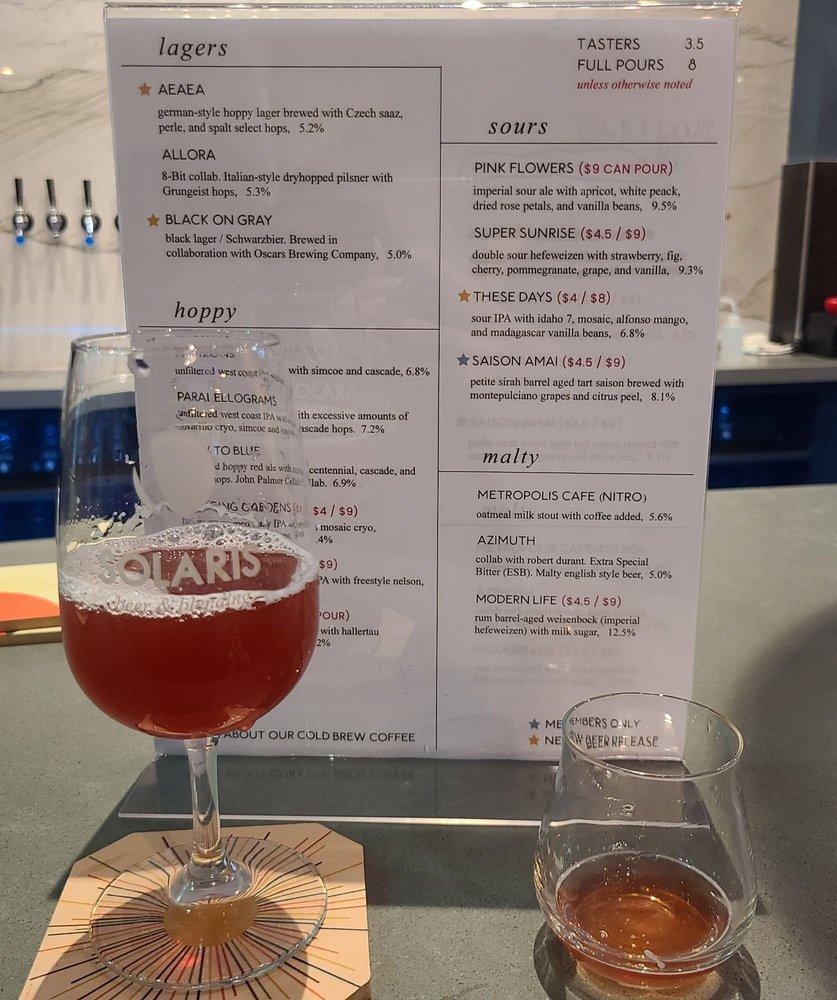 Menu at SOLARIS BEER & BLENDING, Murrieta
