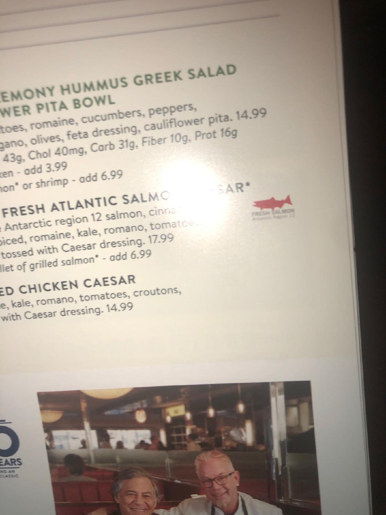 Menu at Silver Diner restaurant, Reston