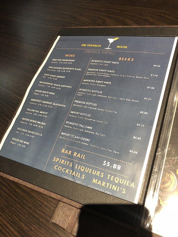 Menu at The Franklin House pub & bar, Mississauga