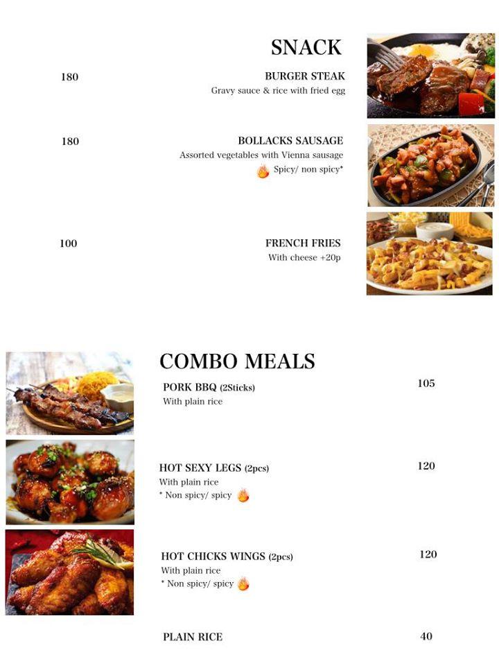 Menu at Chili World restaurant, Cebu City, Mahogany Place