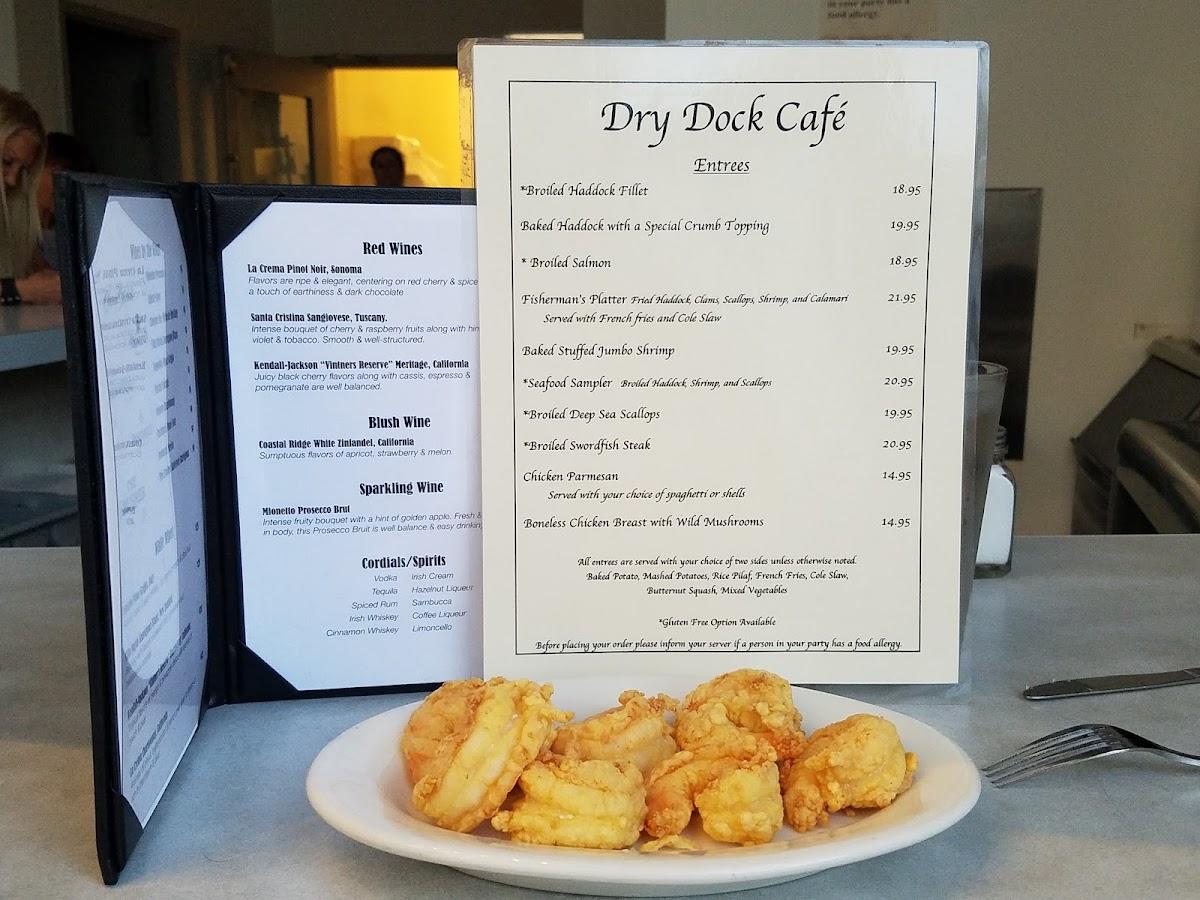 Menu at Drydock Cafe, Boston