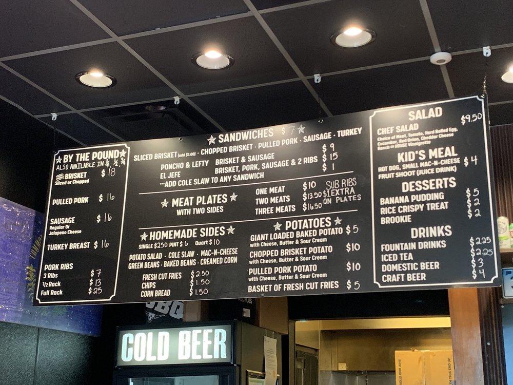 Menu at Harmon’s Barbecue, Fort Wright