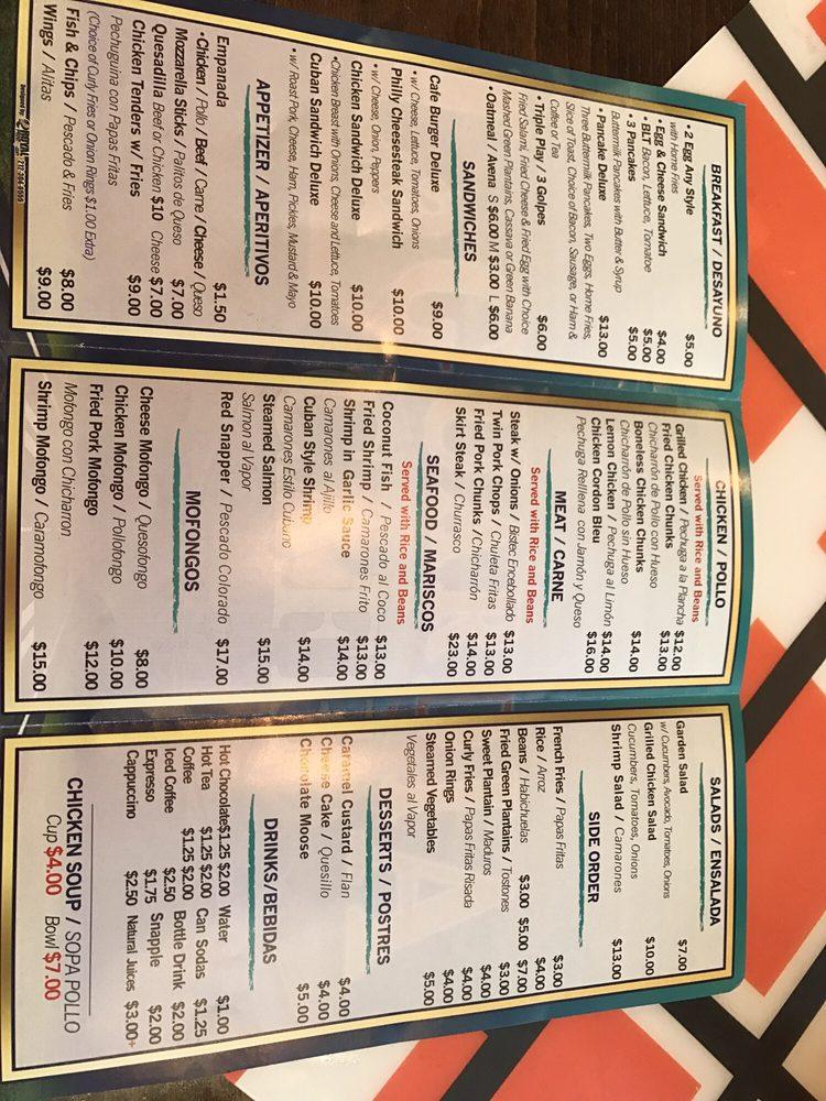 Menu at LaGuardia Cafe, New York City