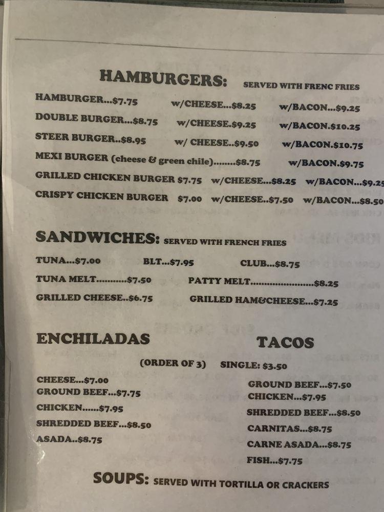 Menu at Maria's Family Restaurant, Hayden