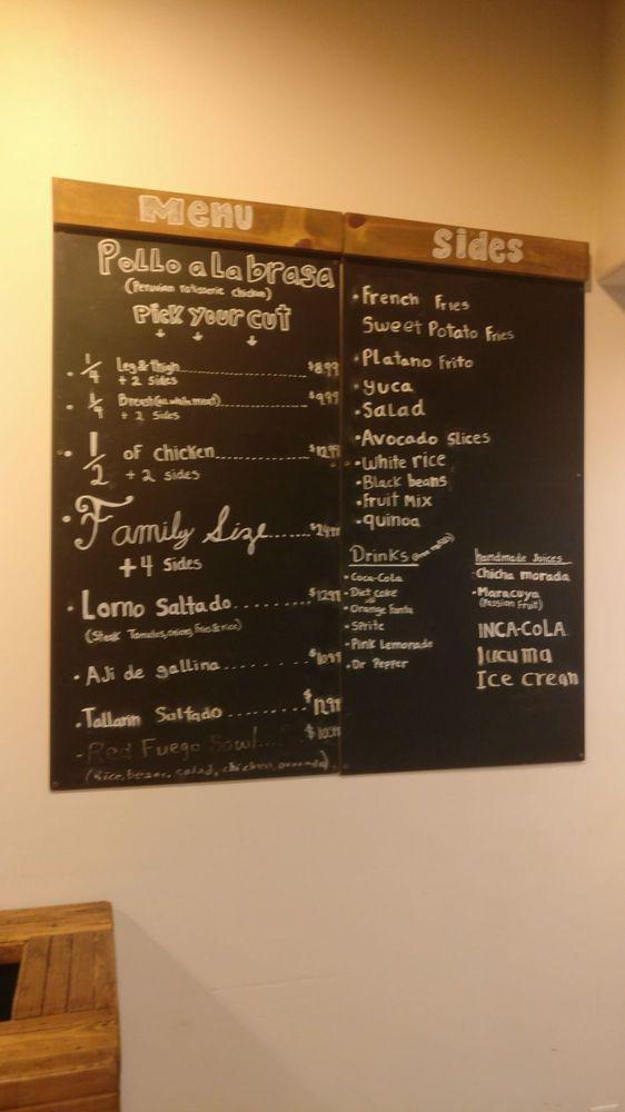 Menu at Red Fuego restaurant, Orem