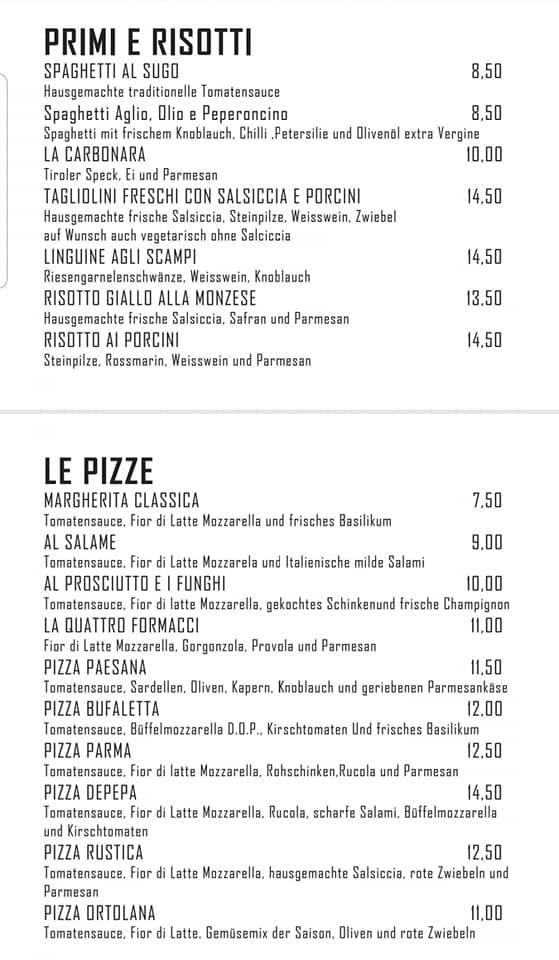 Speisekarte von Trattoria Pizzeria Il Buco, München