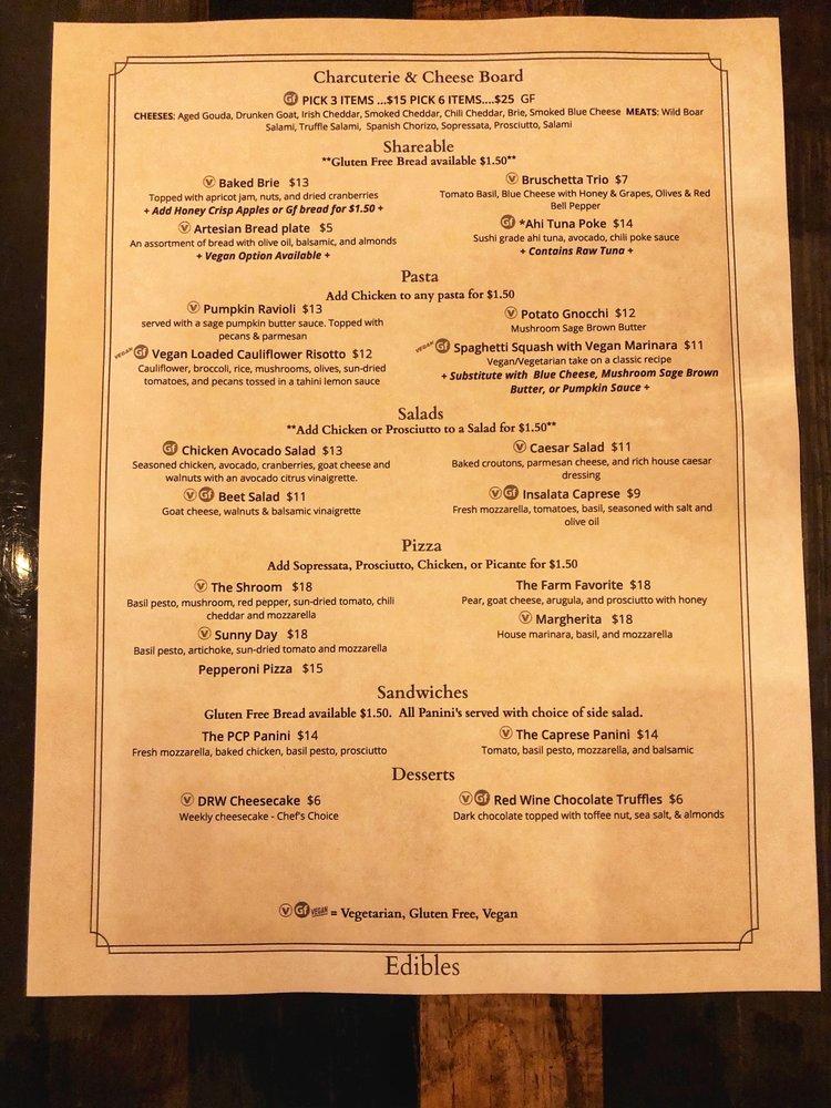 Menu at Deep Roots Winery & Bistro - LoDo pub & bar, Denver