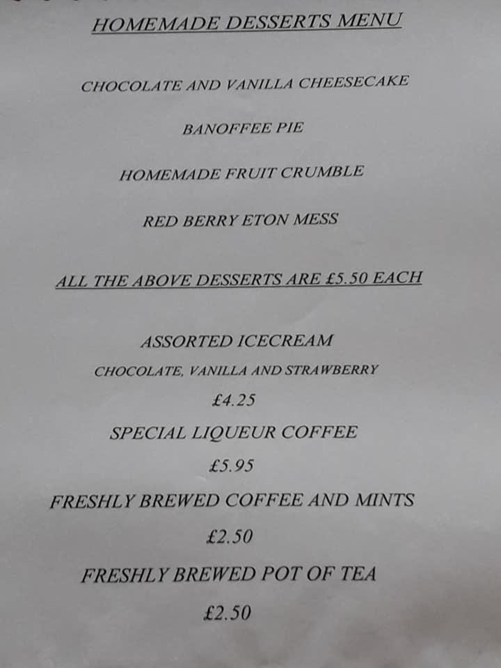 Menu at Grants Restaurant, King's Lynn