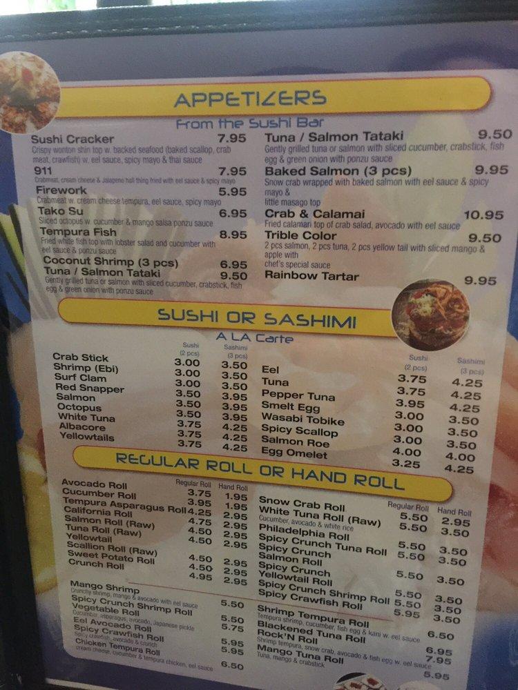 Menu at Nagoya Sushi House restaurant, Baton Rouge, 14455 Wax Rd