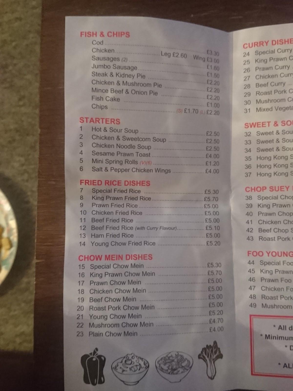 Menu at New Ki-Lee Fish Bar, Bristol