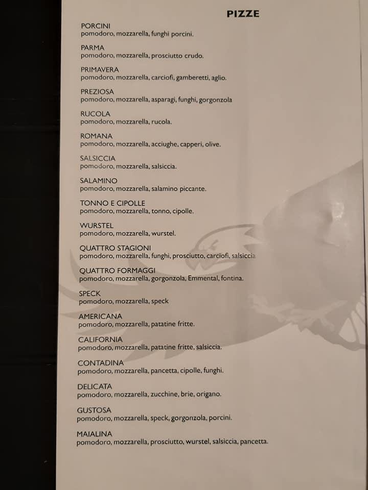 Menu da Pizzeria Aquila Nera, Casteldidone