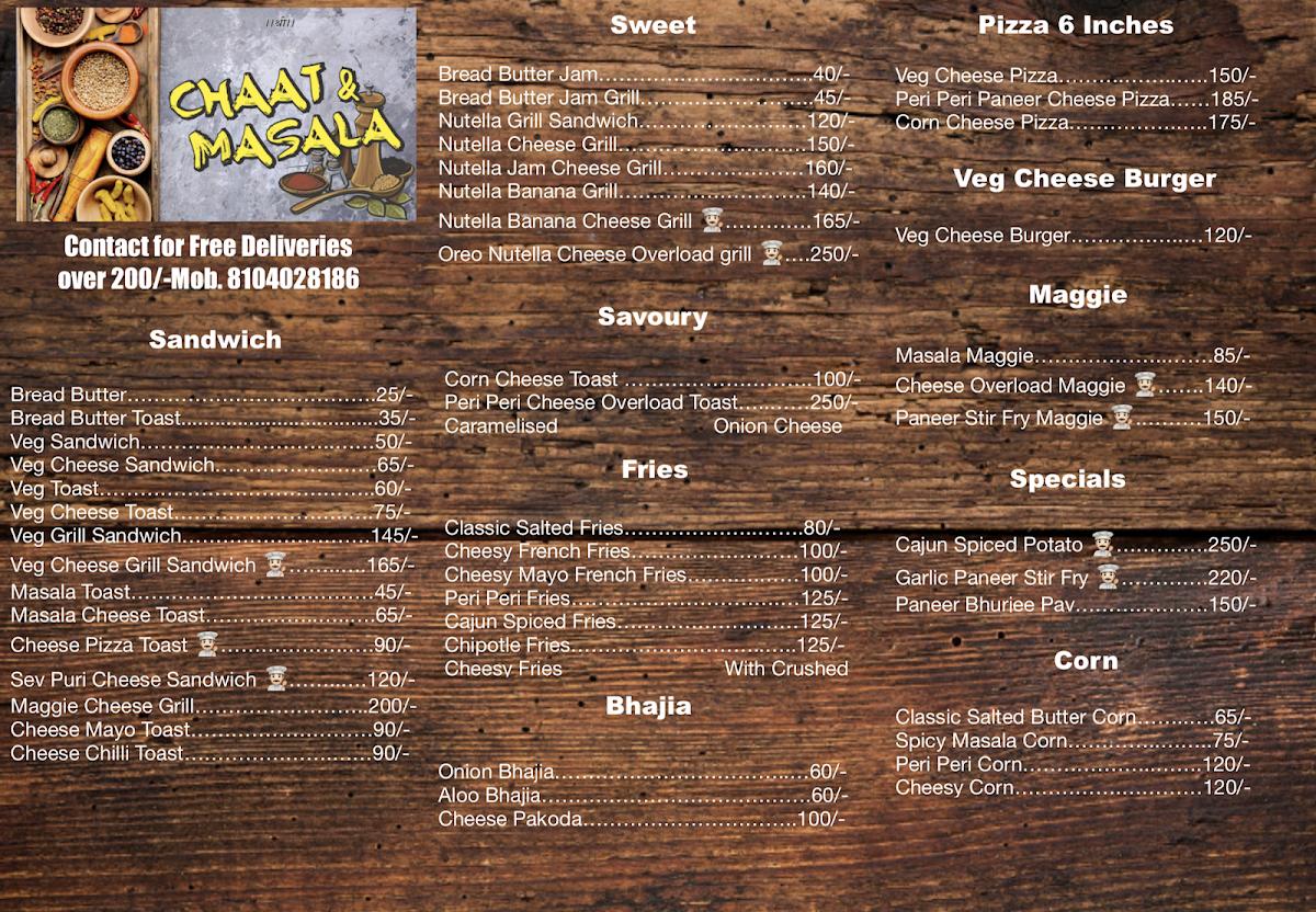 Menu at Shree Chaat & Masala, Thane