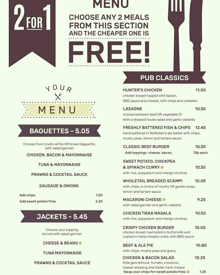 Menu at The Hare pub & bar, Harlow, 100 Hare St Springs